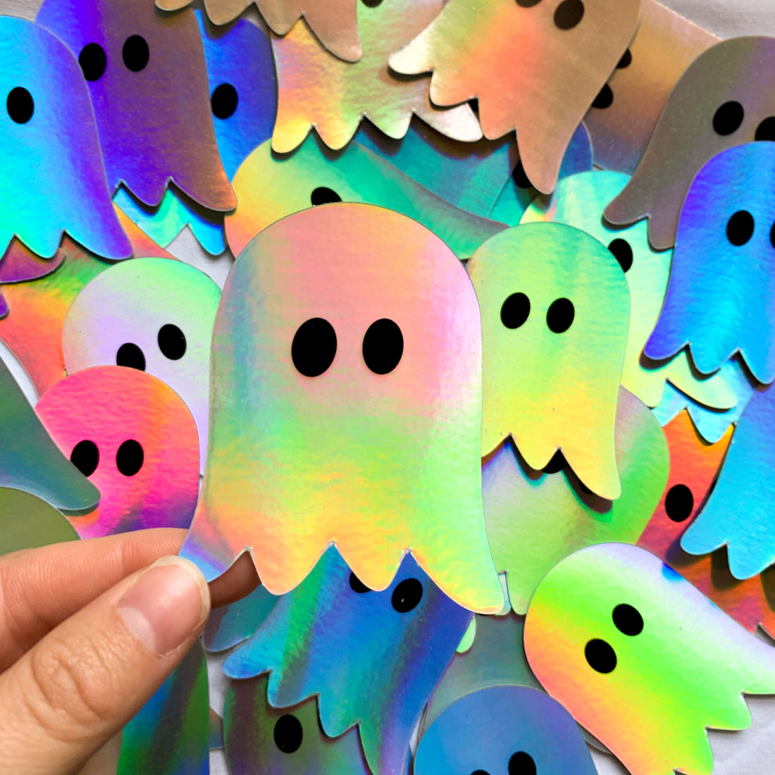 holographic ghost sticker – madi&mdsn